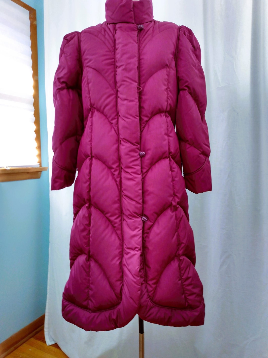 Vtg 80s Coat Mulberry Street Puffer Coat Purple Berry Women's Sz 9/10 ...
