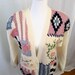 Vtg 80s Patchwork Cardigan Cottagecore Granny Sweater Large Shoulder ...