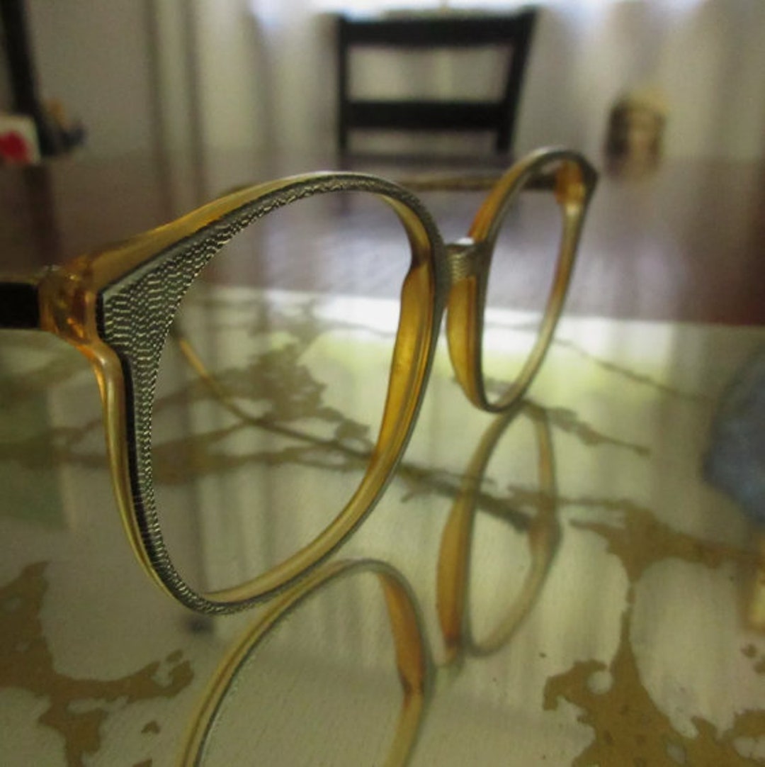 Vtg 80s MARCHON Eyeglass Frames Oversized Translucent Caramel With ...
