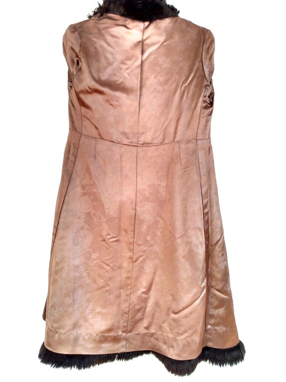 Vtg 60s Faux Fur Full Length Coat Russ Taylor BORGANZ… - Gem