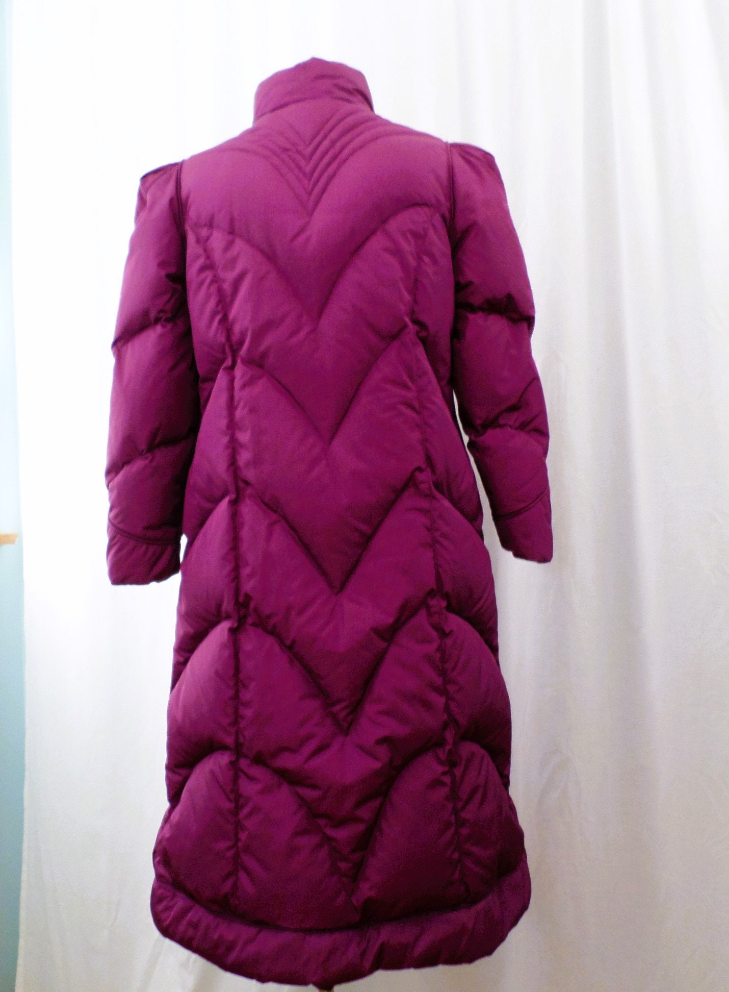 Vtg 80s Coat Mulberry Street Puffer Coat Purple Berry Women's Sz 9/10 ...
