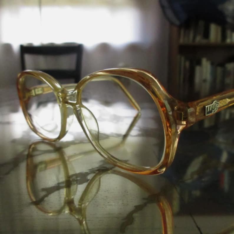 Vtg 60s Eye Glasses Eyeglass Frames 48-16 Hipster Orange Hard Candy ...