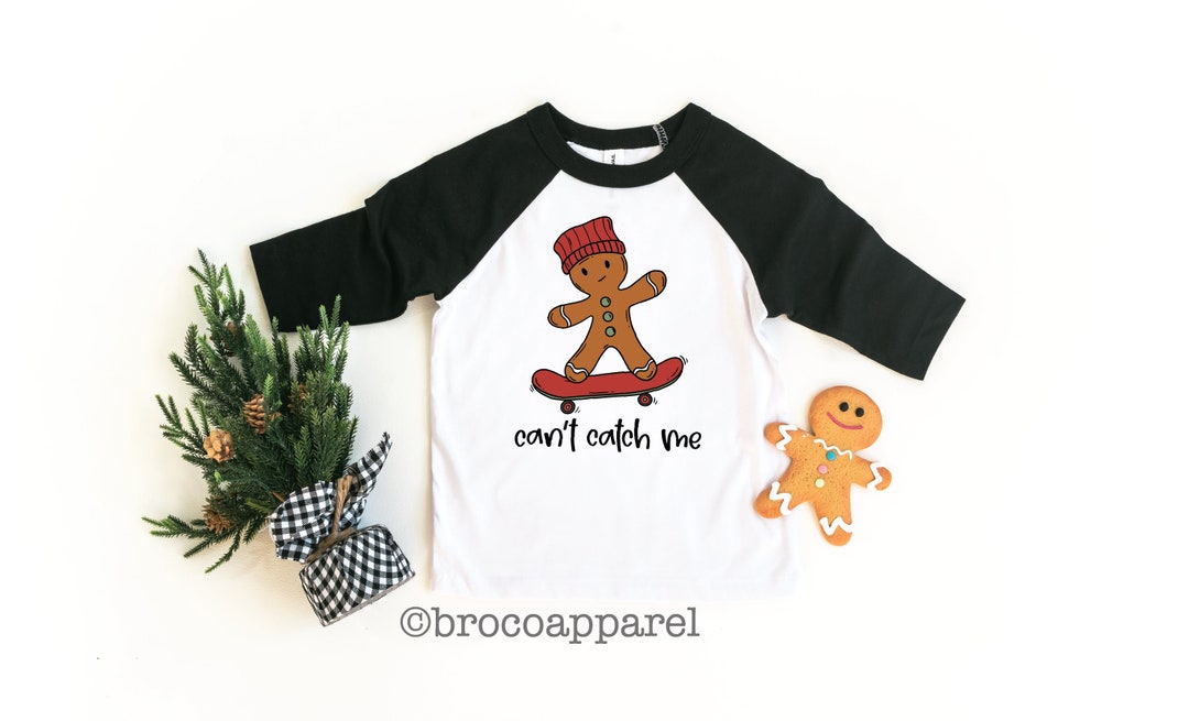 Boys Gingerbread Man Shirt, Boys Christmas Raglan, Toddler Christmas ...