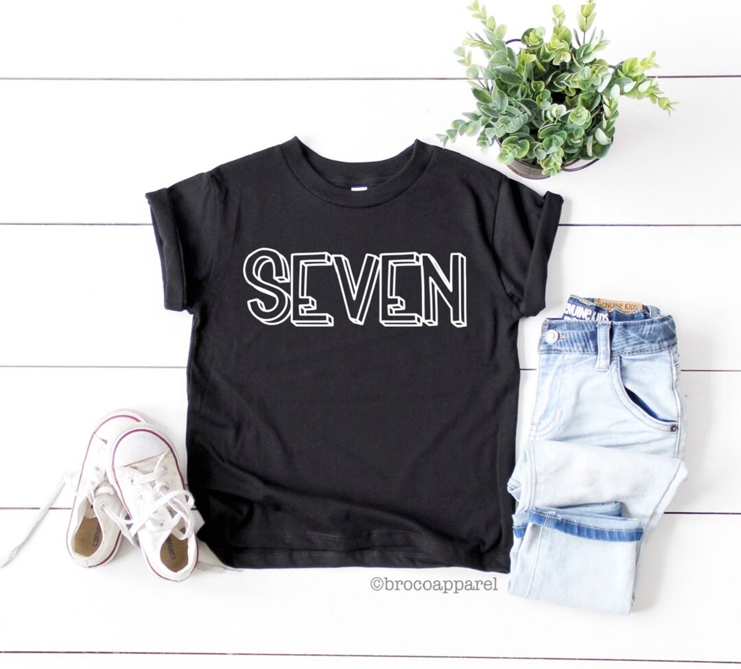 Boys 7th Birthday, Seven Birthday Tee, Seventh Birthday, Seven Shirt, 7 ...