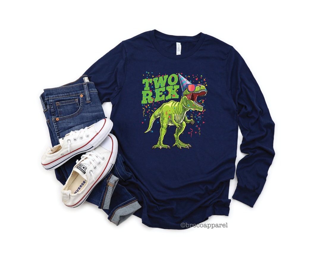 Two Rex Boys 2nd Birthday Long Sleeve Shirt - Etsy