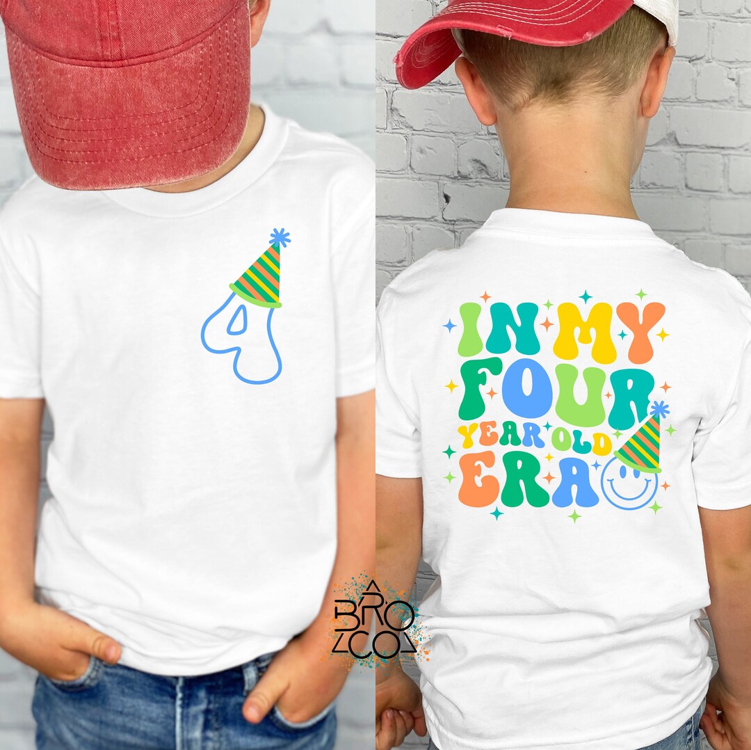 4th Birthday Shirt - Birthday Boy Shirt - 4th Birthday Era - Four ...