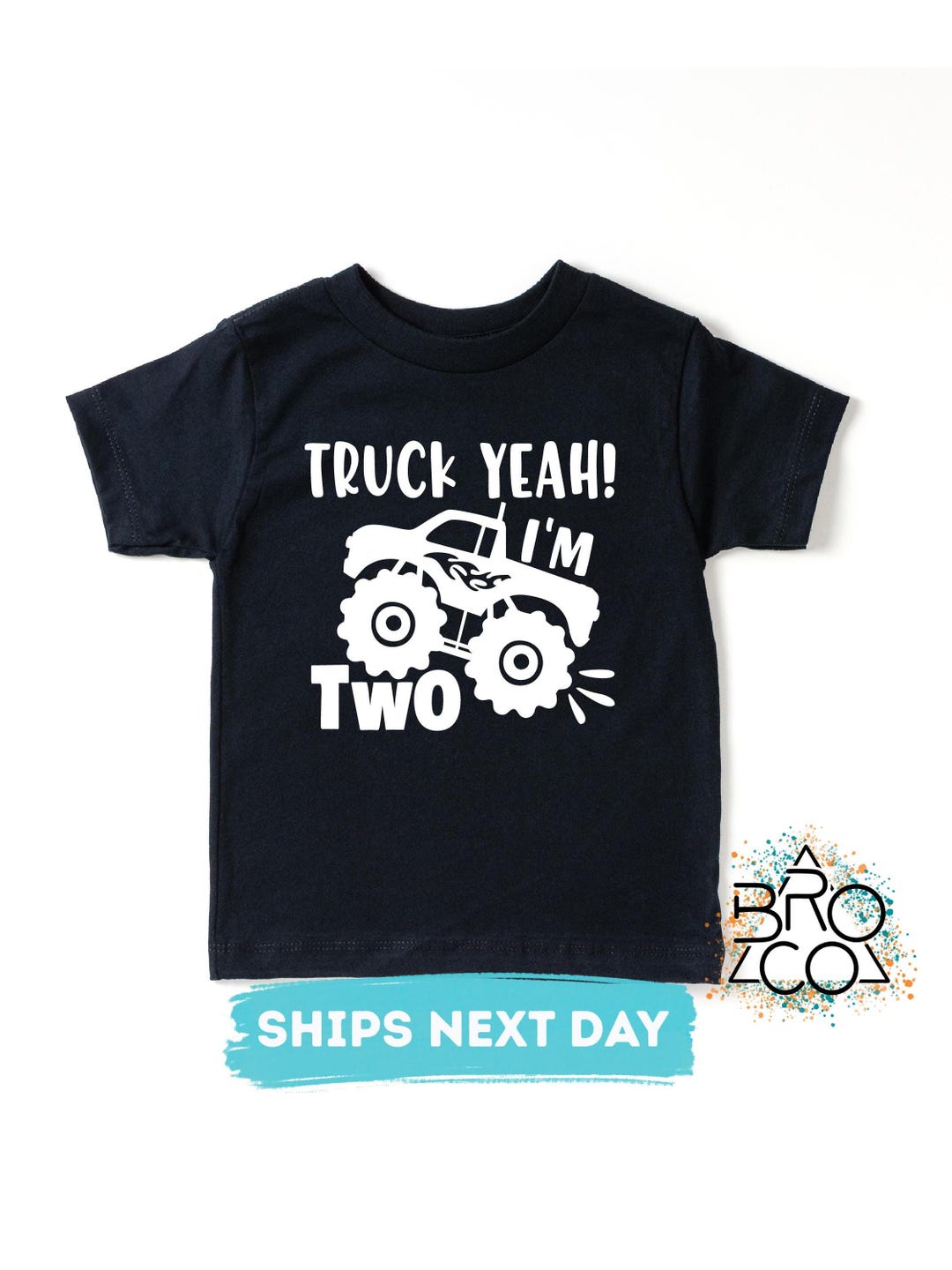 Boys 2nd Birthday Shirt | Truck Yeah Im 2 Birthday Party Tee - Etsy