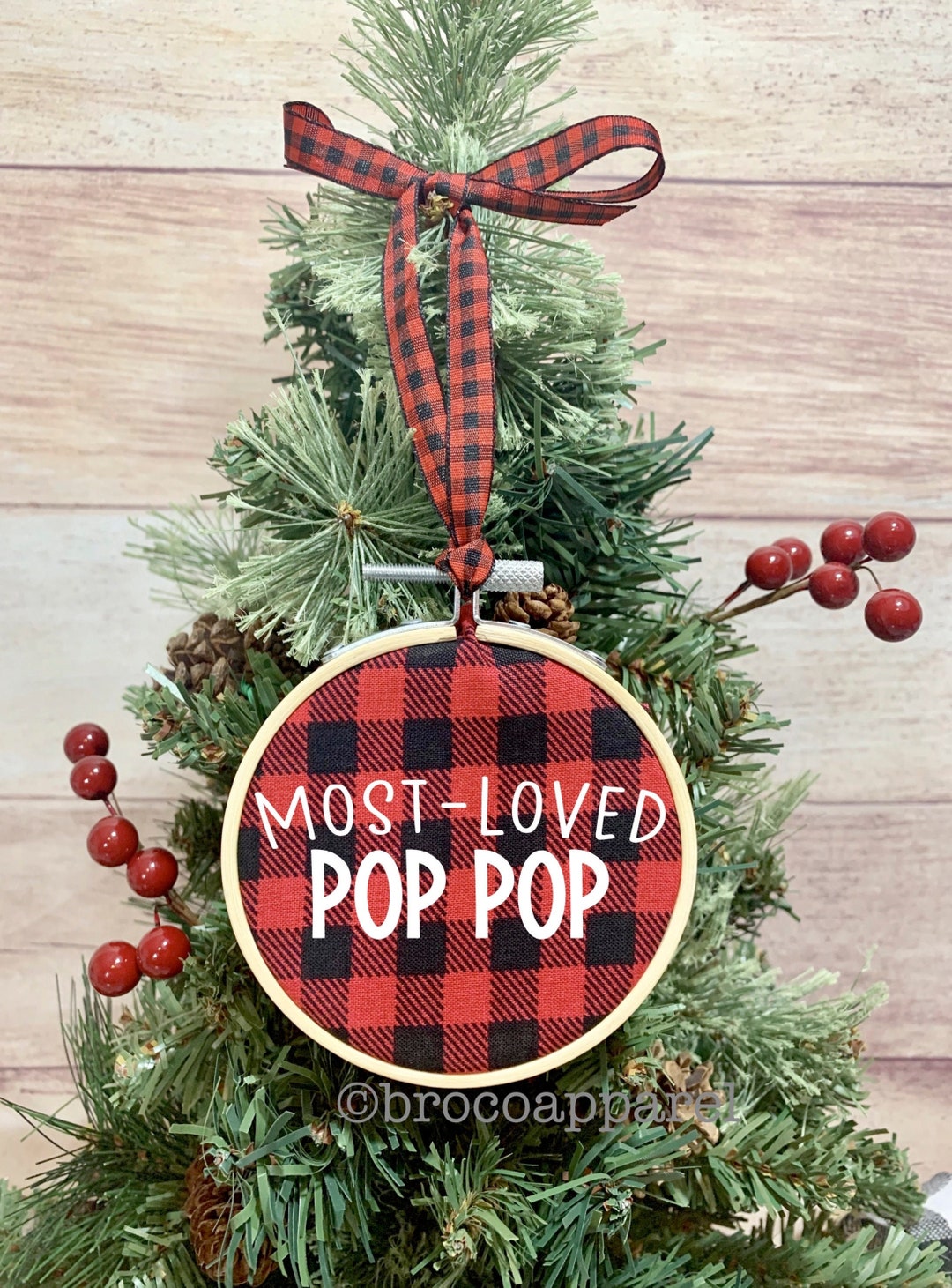 Most Loved Pop Pop, Pop Pop Ornament, Pop Pop Gift Tag, Christmas ...