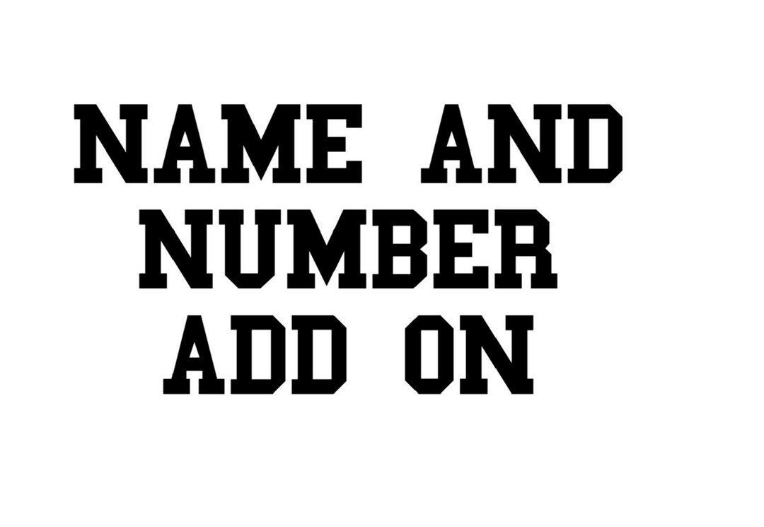 Name Add On, Number Add On - Etsy