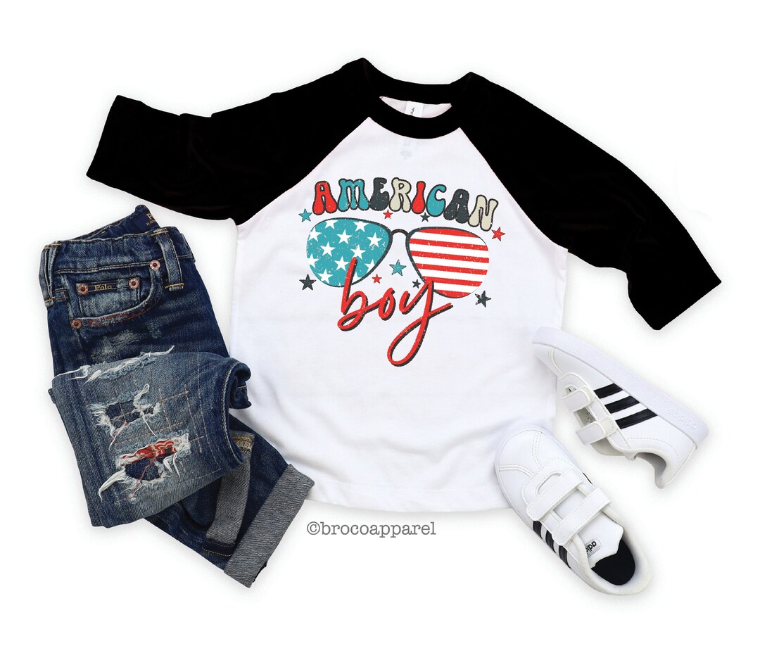 American Boy Raglan - Boy 4th of July Shirt - July 4th Raglan - Boys ...