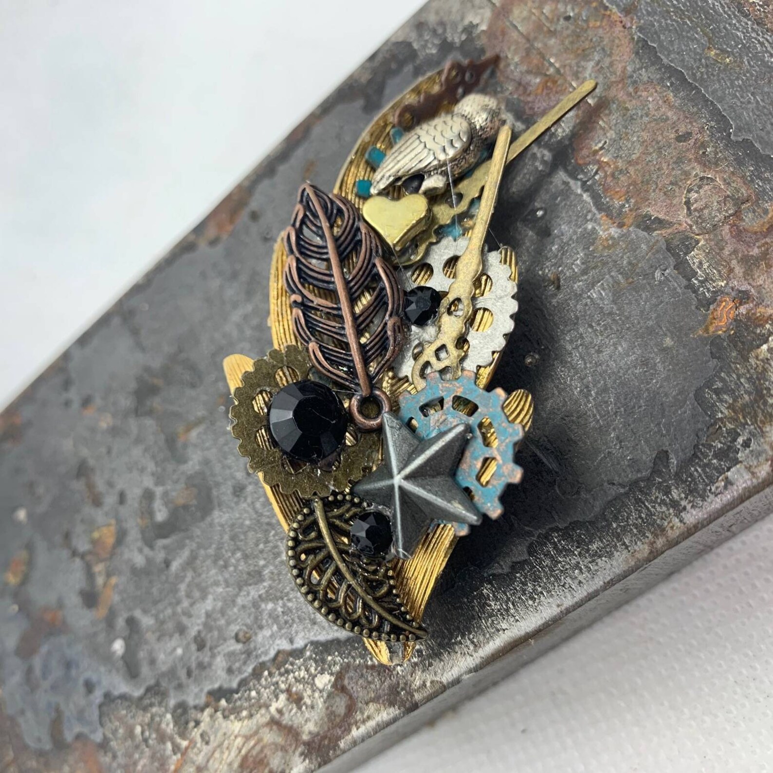 INDUSTRIAL Brooch, Steampunk Brooch, Industrial Jewelry, Steampunk ...