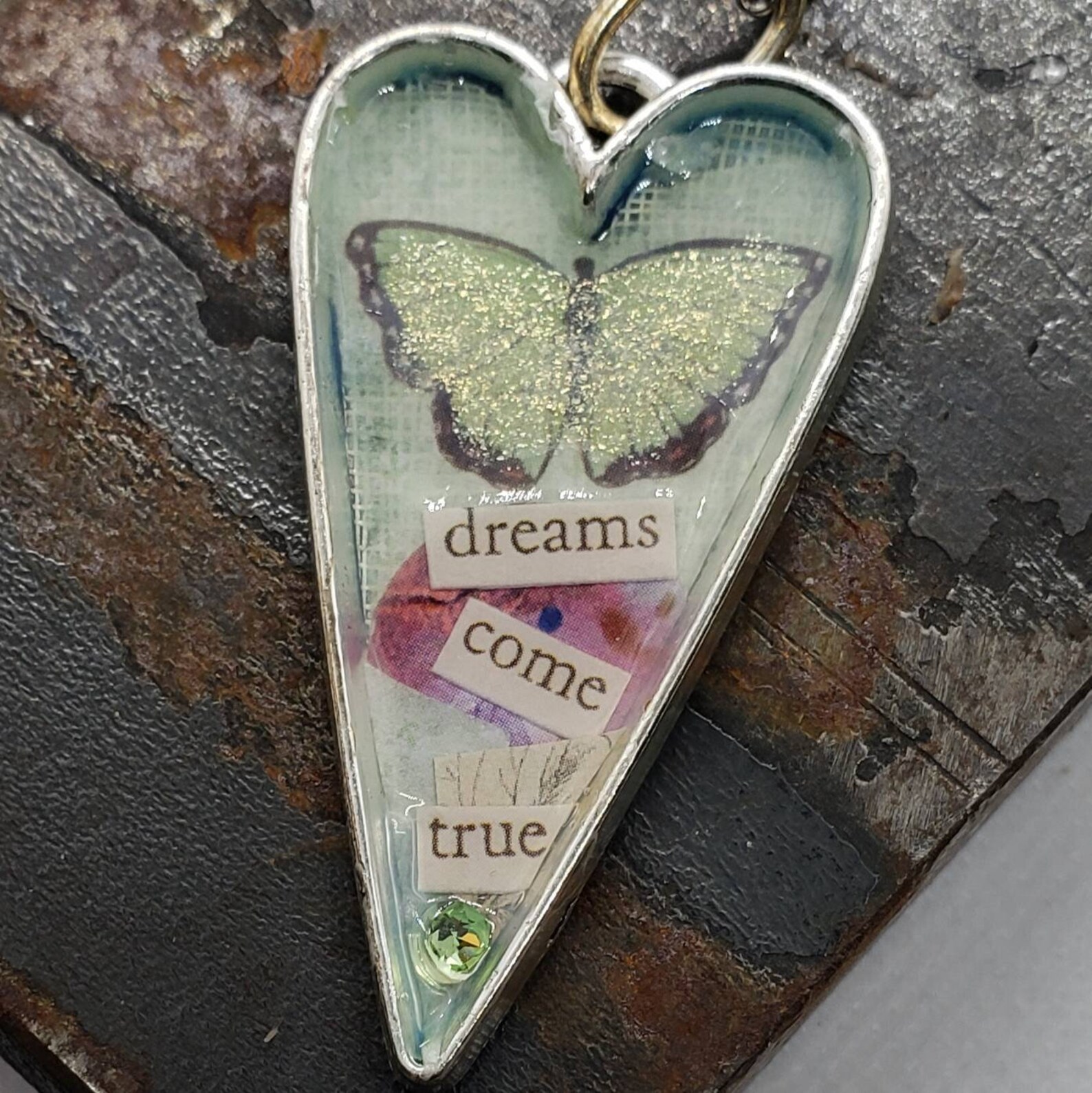 Inspiration Necklace, Heart Pendant, Encouragement Jewelry, OOAK ...
