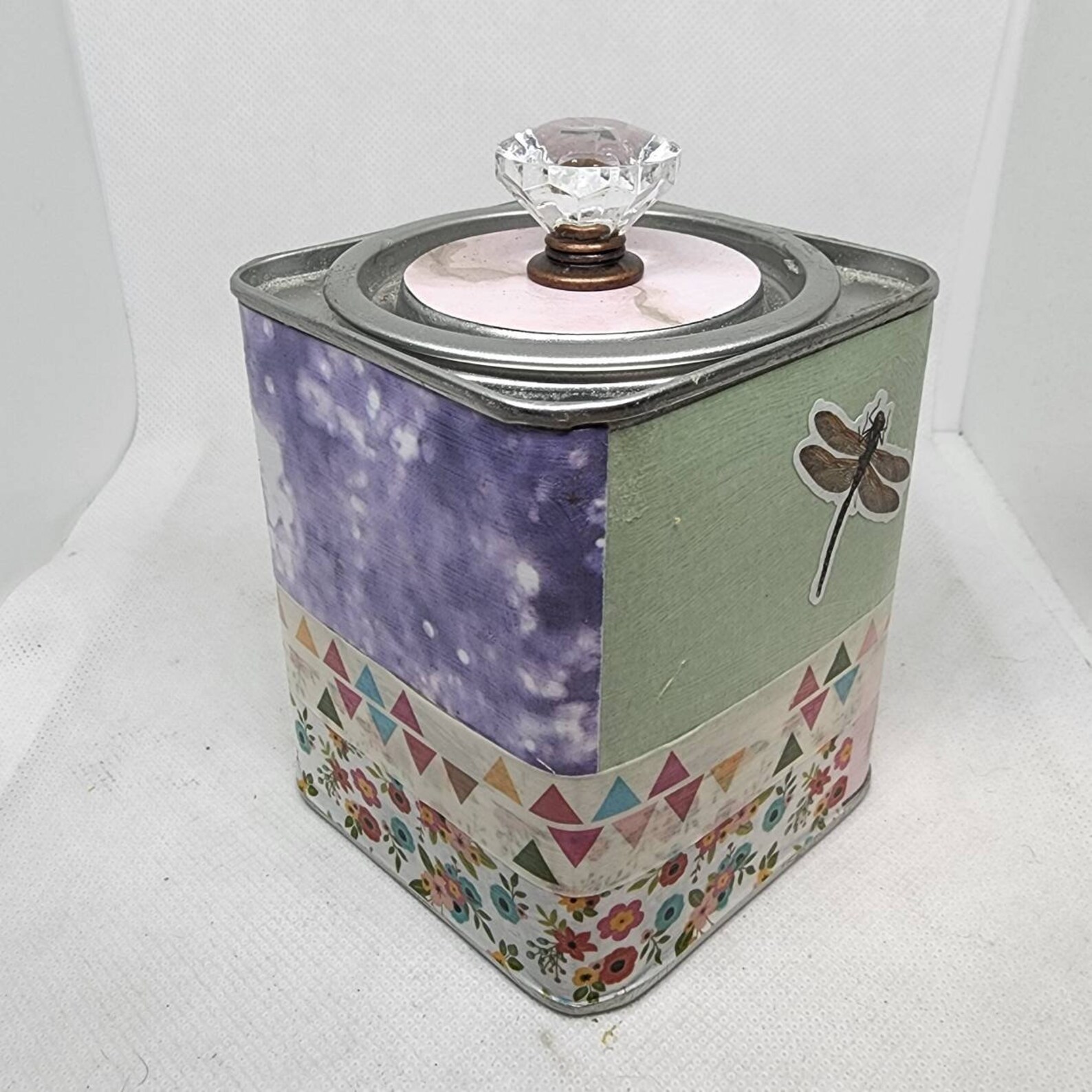 Tea Tin, Upcycled Tea Tin, OOAK Tin, Planter Box, Storage Box, Barista ...