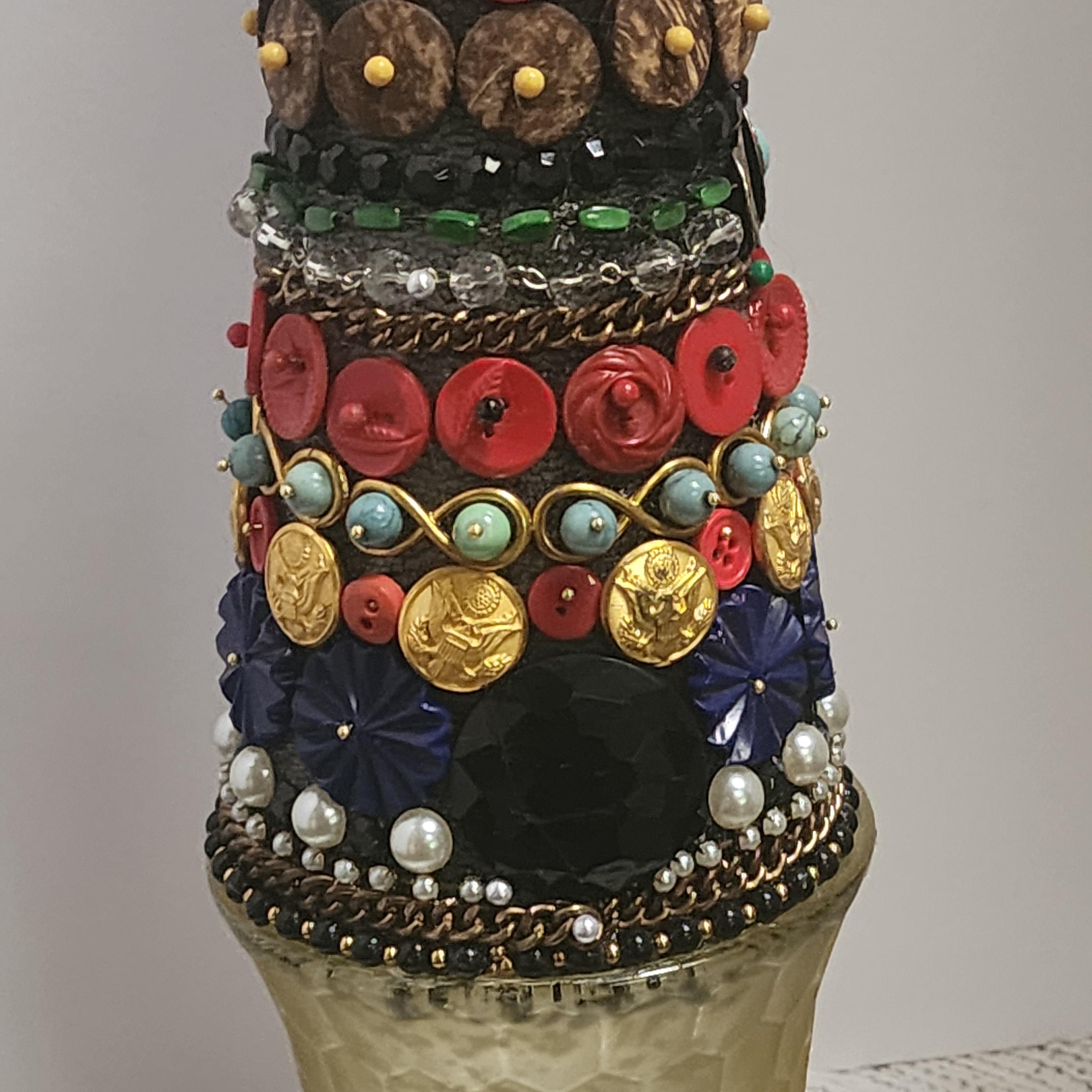 Button Tree, Jewelry Tree, Jewelry Christmas Tree, Upcycled Vintage ...