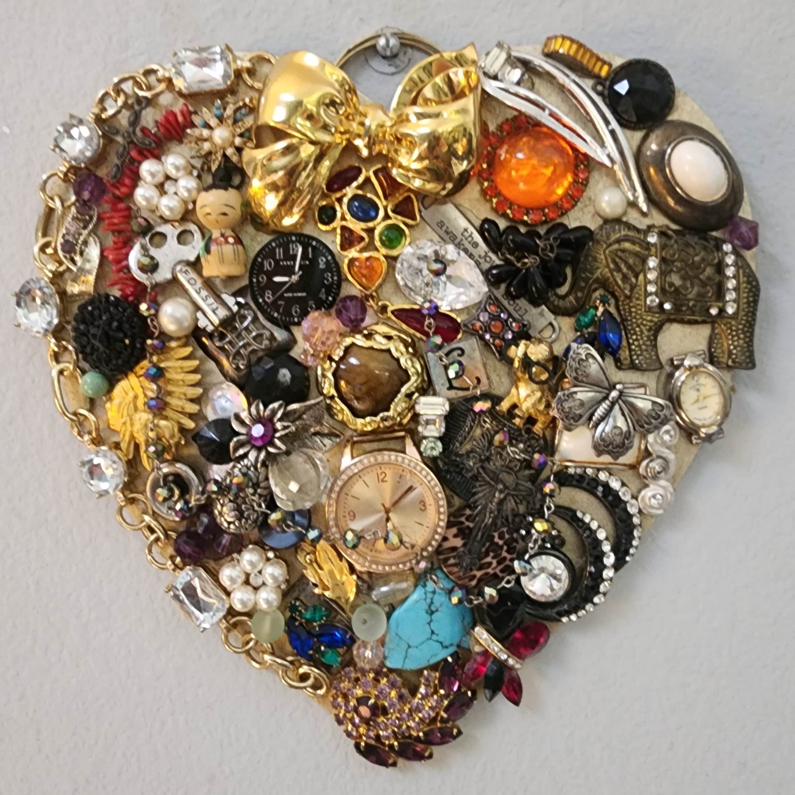 Upcycled Jeweled Heart - Etsy