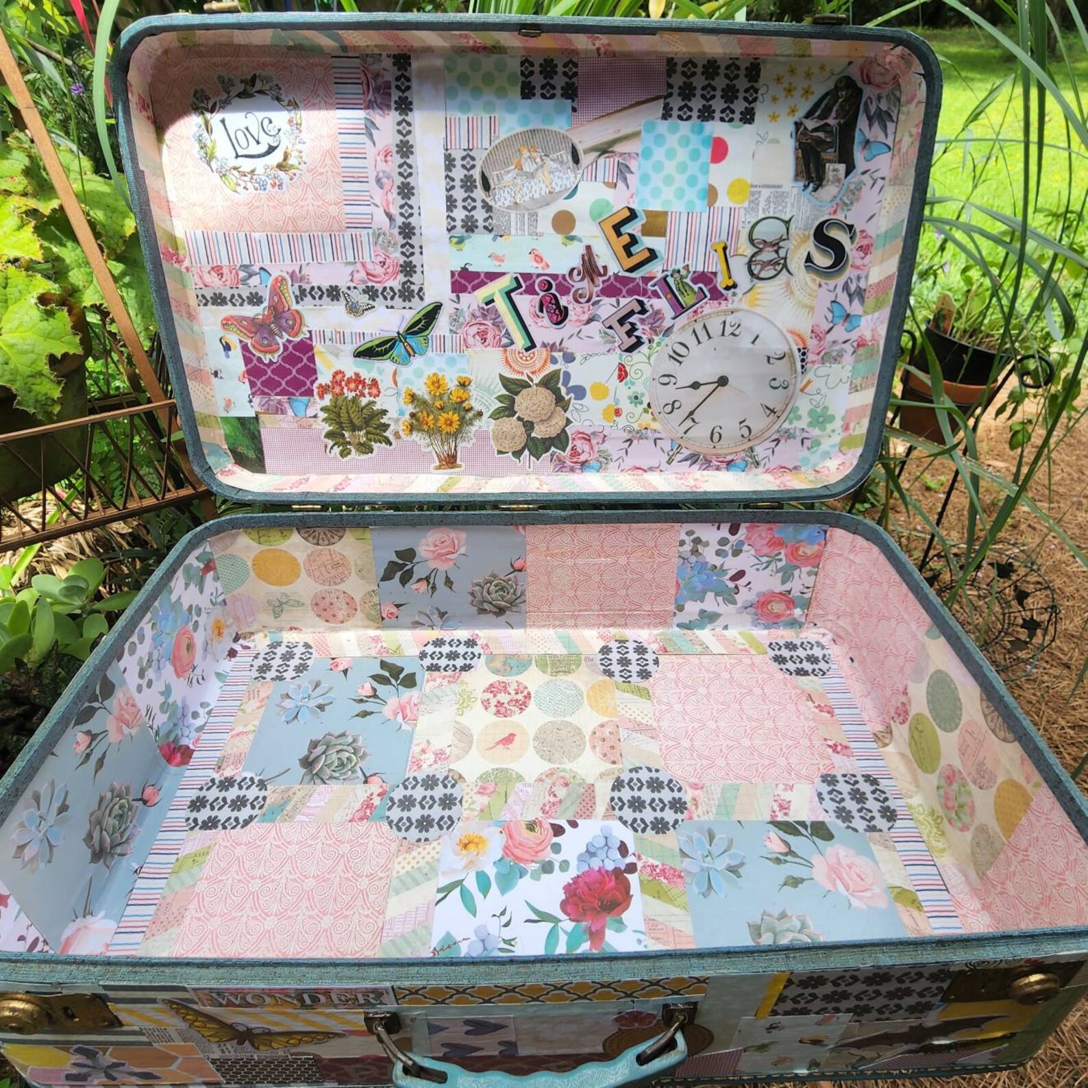 Vintage Suitcase, Upcycled Suitcase, Retro Suitcase, OOAK Suitcase ...