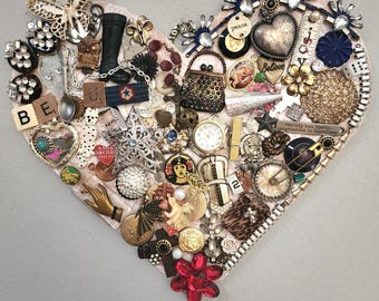 Upcycled Jeweled Heart - Etsy