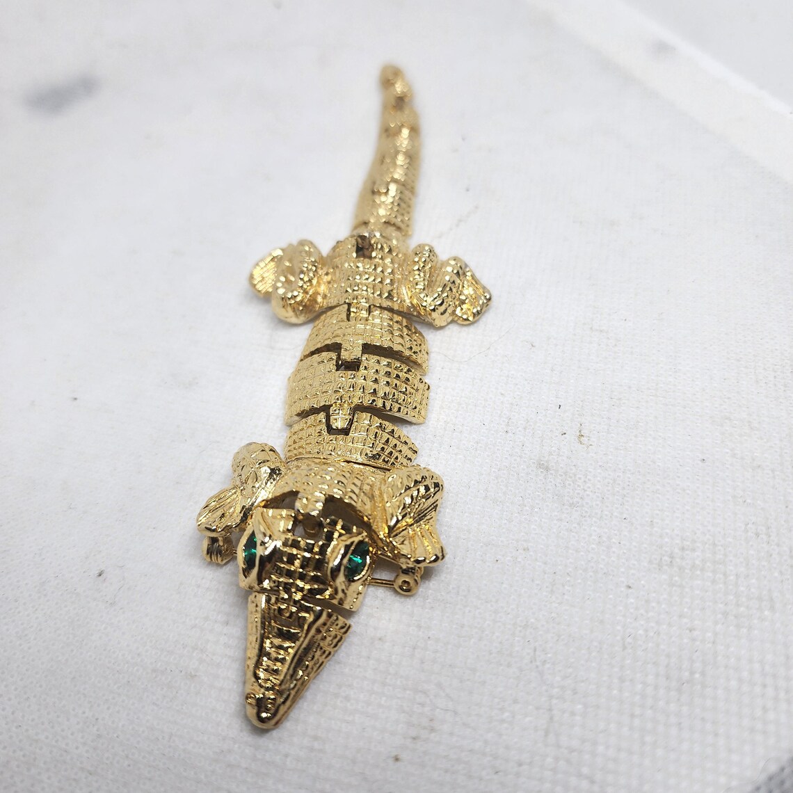 Alligator Brooch, Alligator Pin, Large Alligator Brooch, Gold Reptile ...
