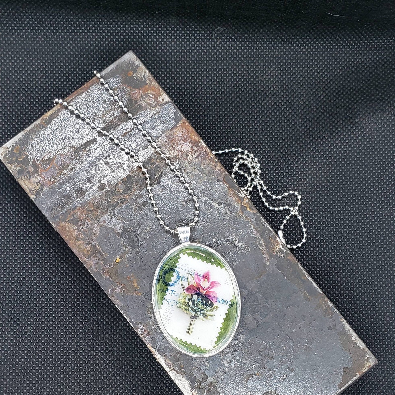 Stamp Necklace, Unique Necklace, Postage Jewelry, Postal Necklace ...