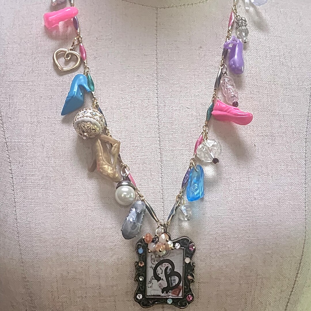 Charm Necklace, Assemblage Necklace, Collage Jewelry, Unique Jewelry ...