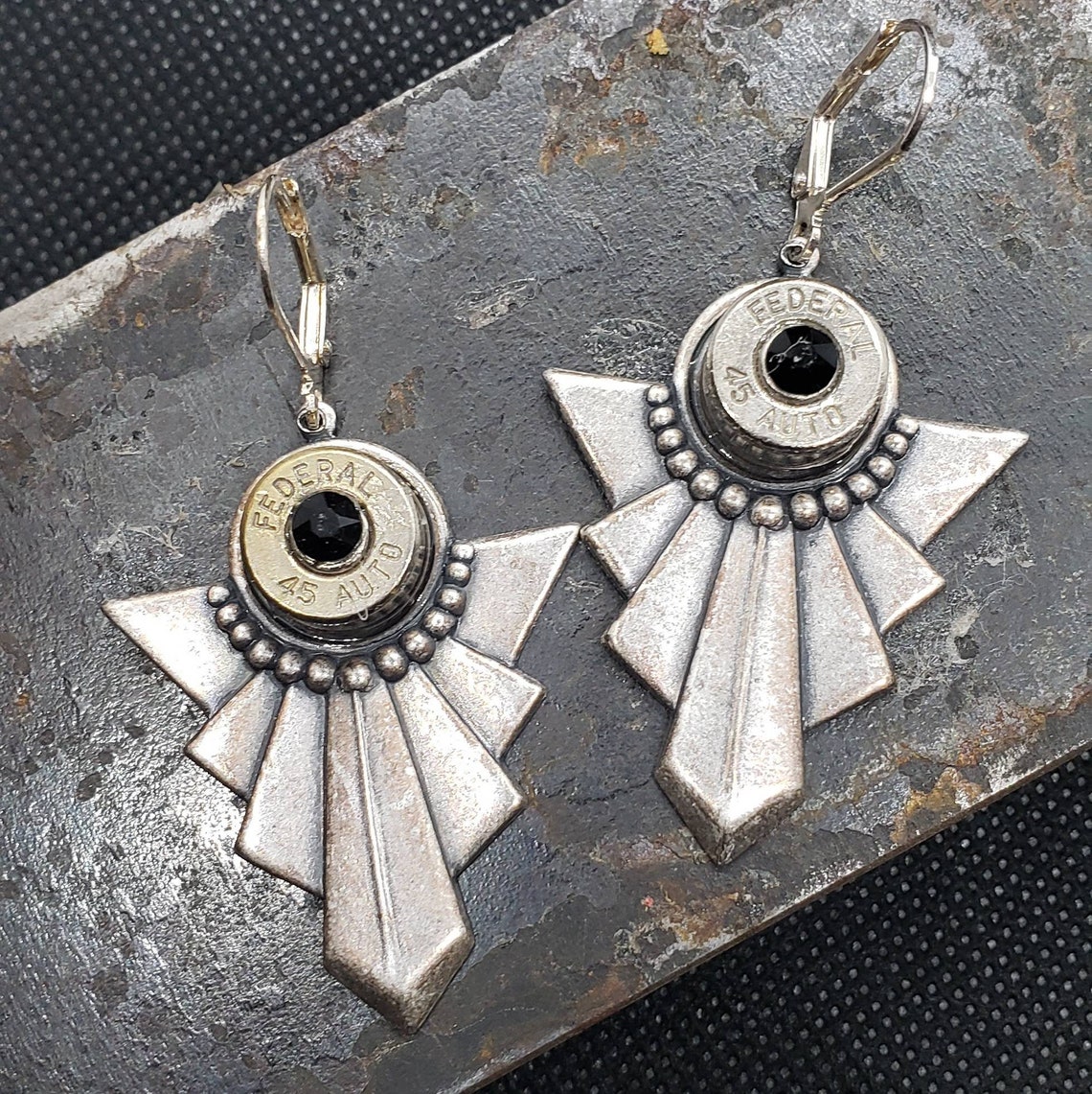 Bullet Earrings, Bullet Jewelry, Art Deco Earrings, Repurposed Jewelry ...