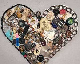 Upcycled Jeweled Heart - Etsy