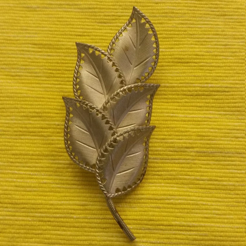 Vintage Leaf Brooch, Silver Leaf Brooch, Leaf Brooch, Vintage Brooch ...