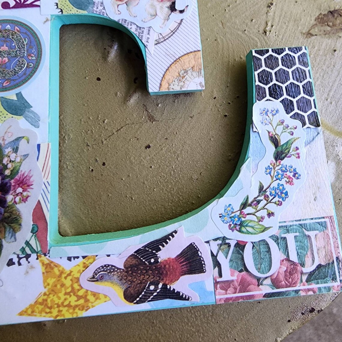 Initial Decor, Decoupaged Initial, Initial E Decor, Initial Wall Decor ...