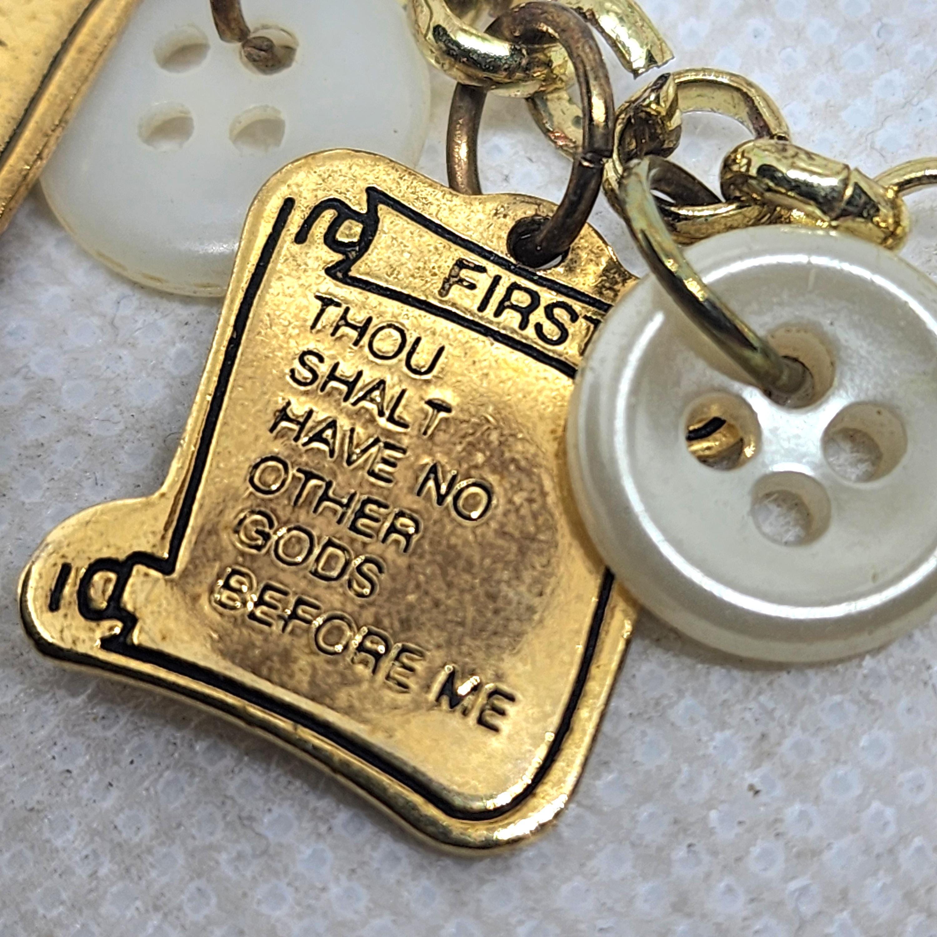 Ten Commandments Bracelet, Button Bracelet, Religious Jewelry ...