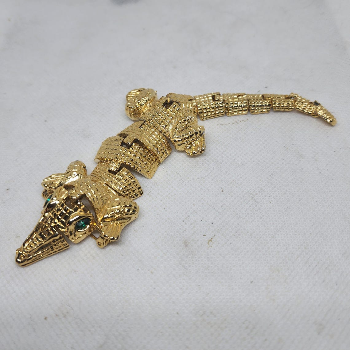 Alligator Brooch, Alligator Pin, Large Alligator Brooch, Gold Reptile ...