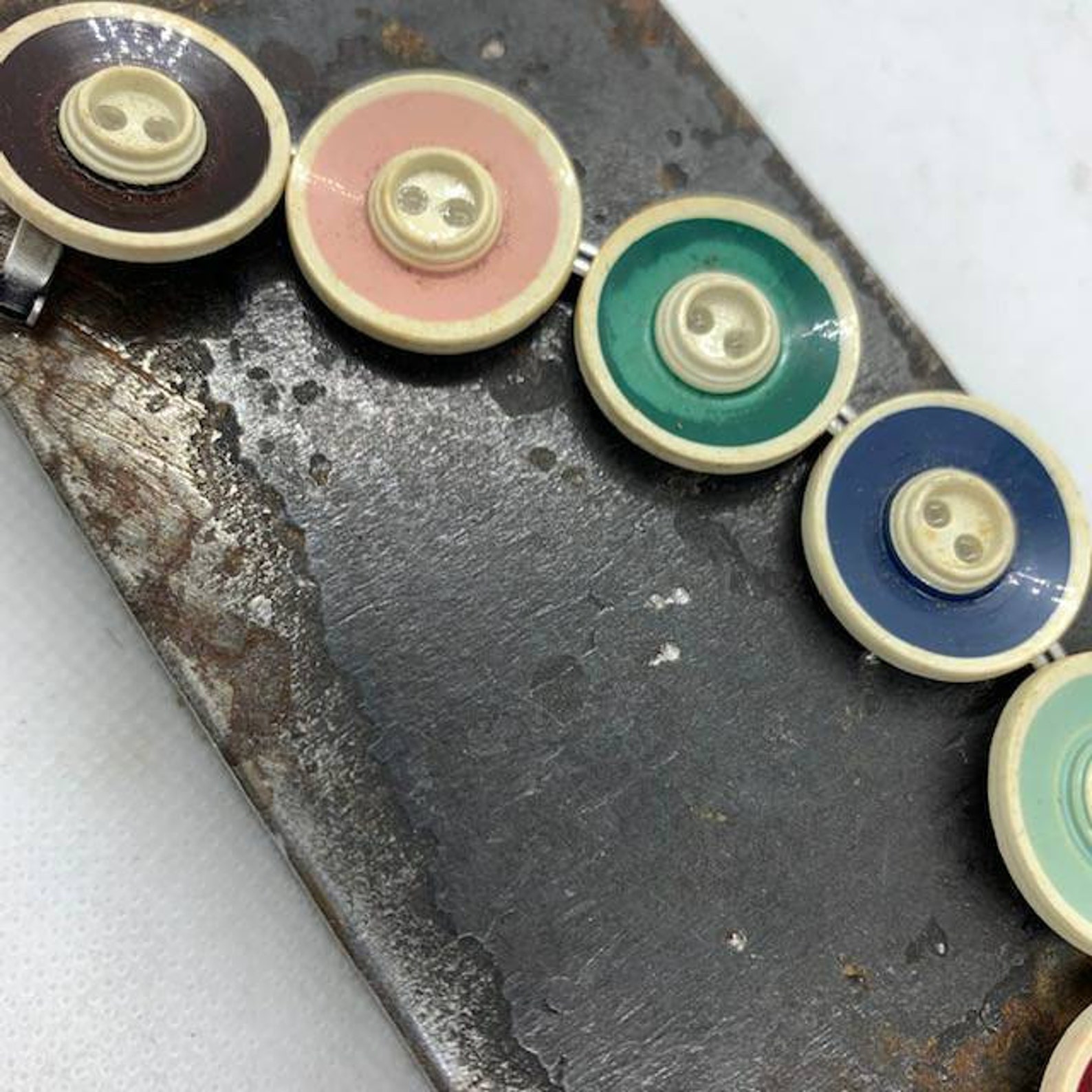 Vintage Button Bracelet, Upcycled Button Bracelet, Button Jewelry ...