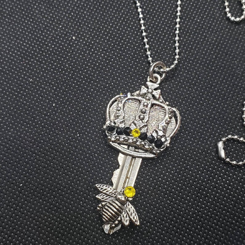 Queen Bee Necklace, Bee Necklace, Bee Jewelry, Upcycled Jewelry, Crown ...