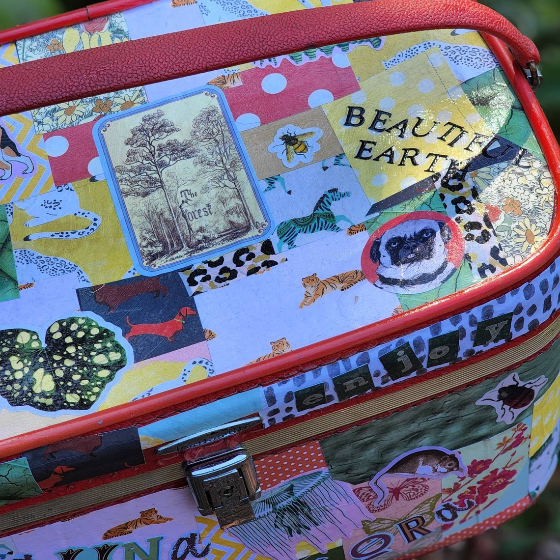 Vintage Train Case, Upcycled Vintage Suitcase, Retro Suitcase, OOAK ...