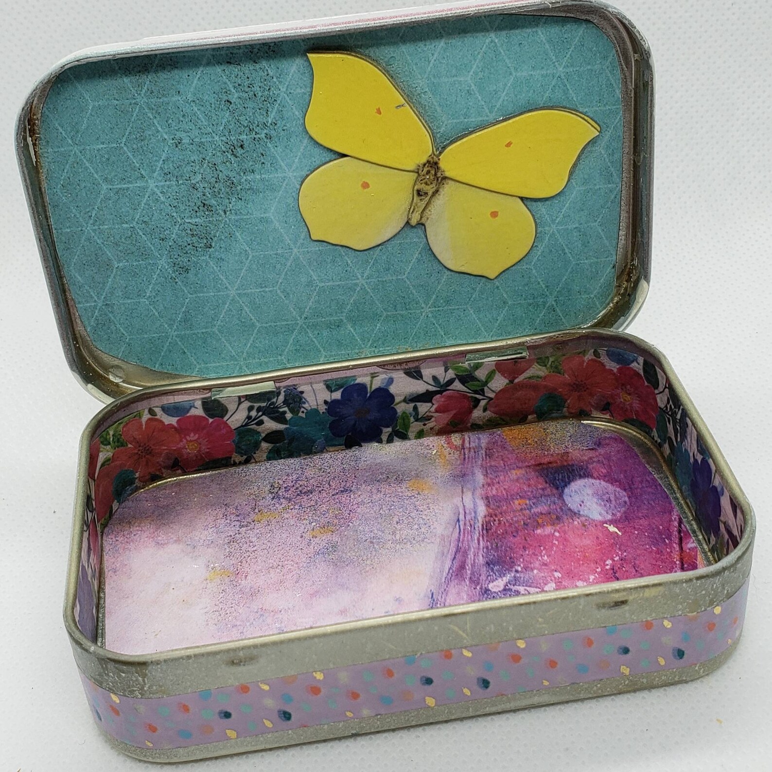 Altered Tin, Jewelry Box, Inspirational Tin, Earring Box, Unique Tin ...