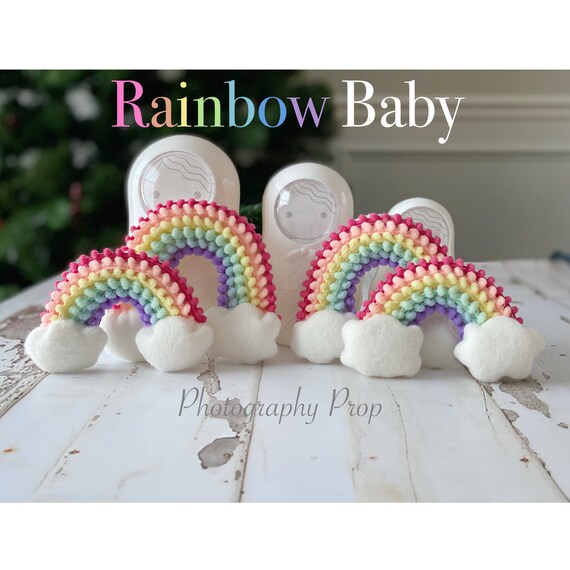 Rainbow Baby Newborn Photography Prop With Clouds Soft Pastel | Etsy