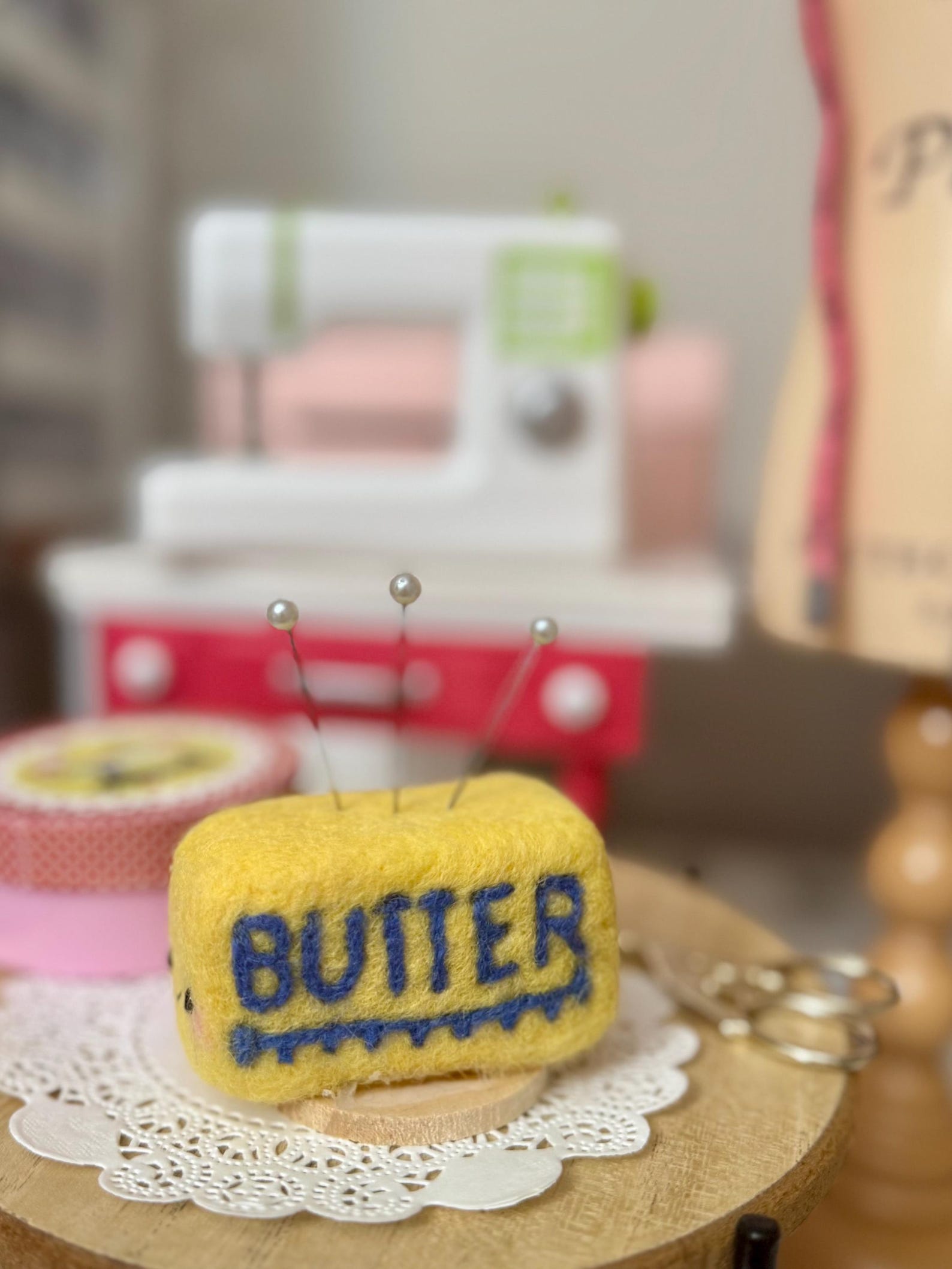 Cute Butter Pincushion | Butter Pincushion | Felt Butter | Needle Felt ...