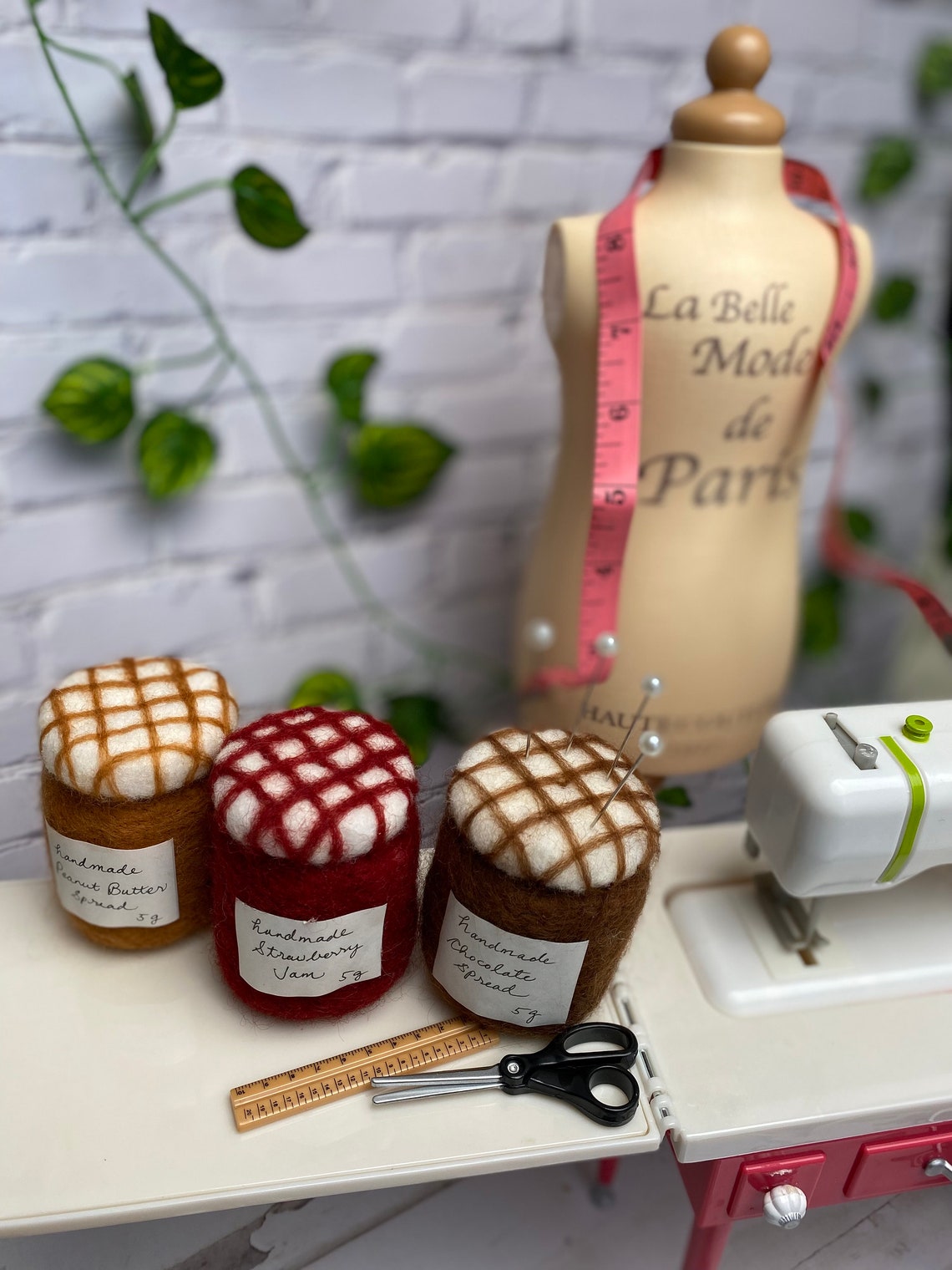 Fruit Jam Pincushion | Jam Pincushion | Felt Strawberry Jam | Needle ...