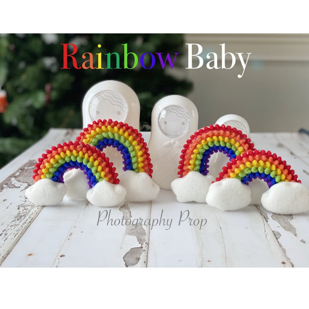 Rainbow Baby Newborn Photography Prop With Clouds Soft Bright Color - Etsy