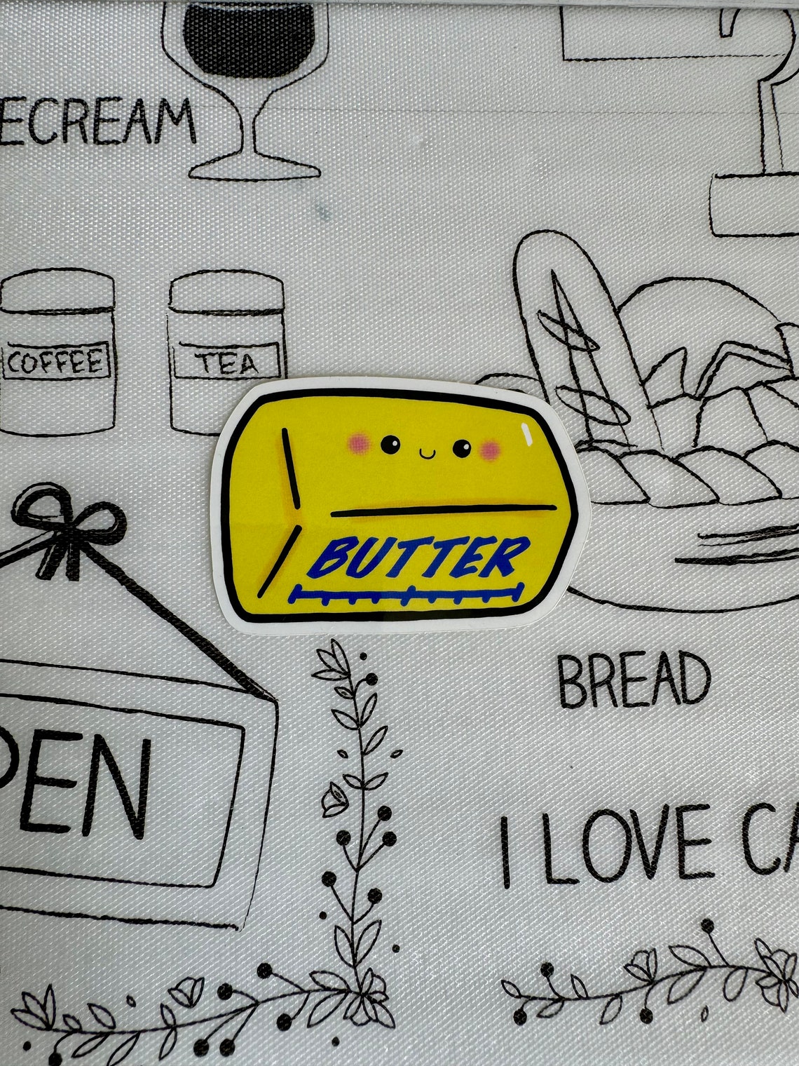 1.5” Cute Vinyl Sticker Butter Sticker Glossy Sticker for Cup Sticker ...