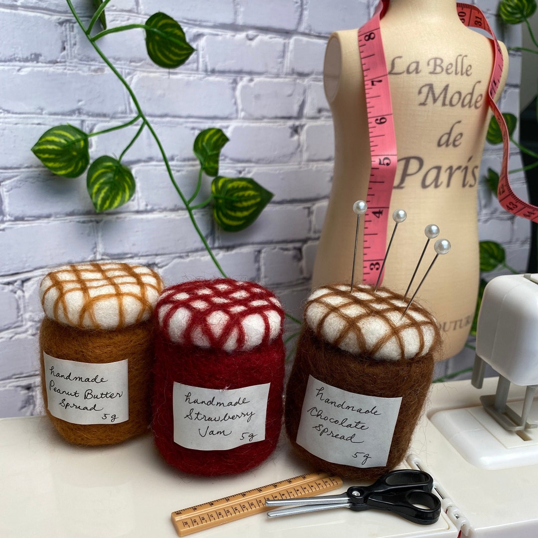 Fruit Jam Pincushion | Jam Pincushion | Felt Strawberry Jam | Needle ...