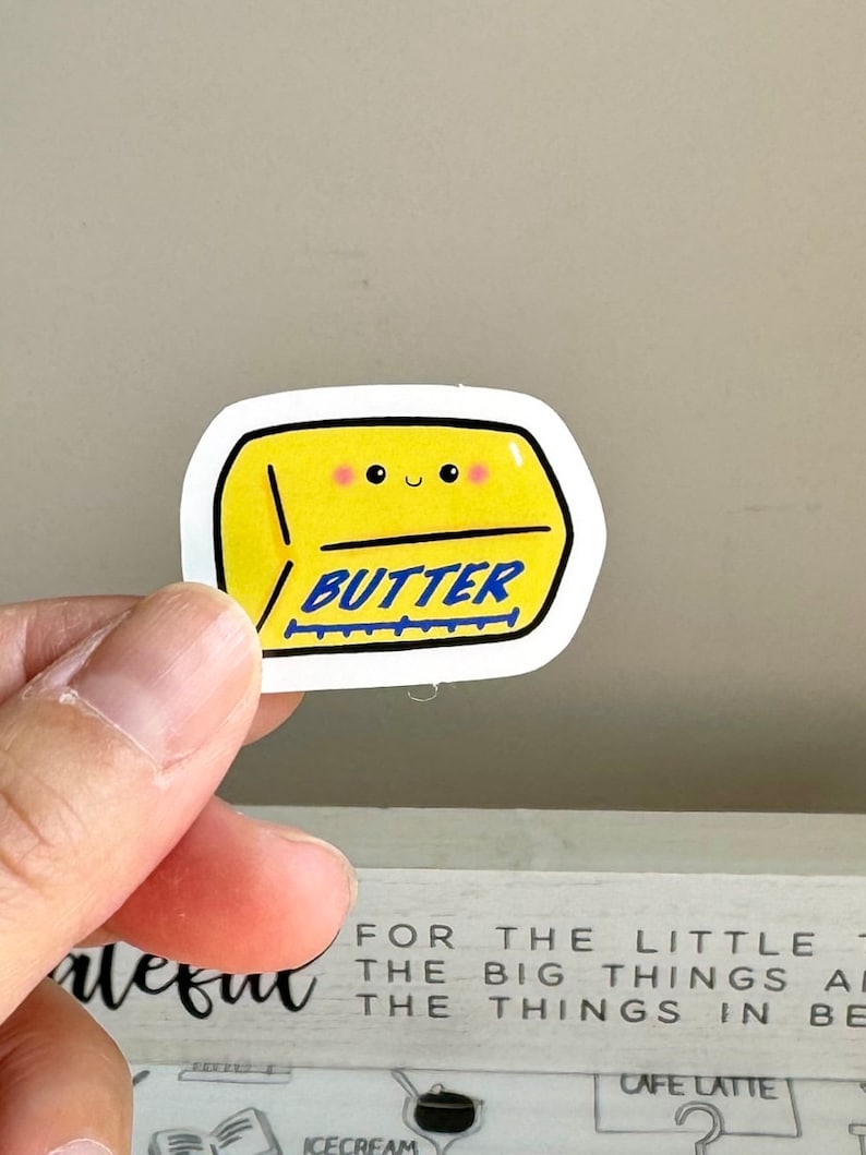 1.5” Cute Vinyl Sticker Butter Sticker Glossy Sticker for Cup Sticker ...