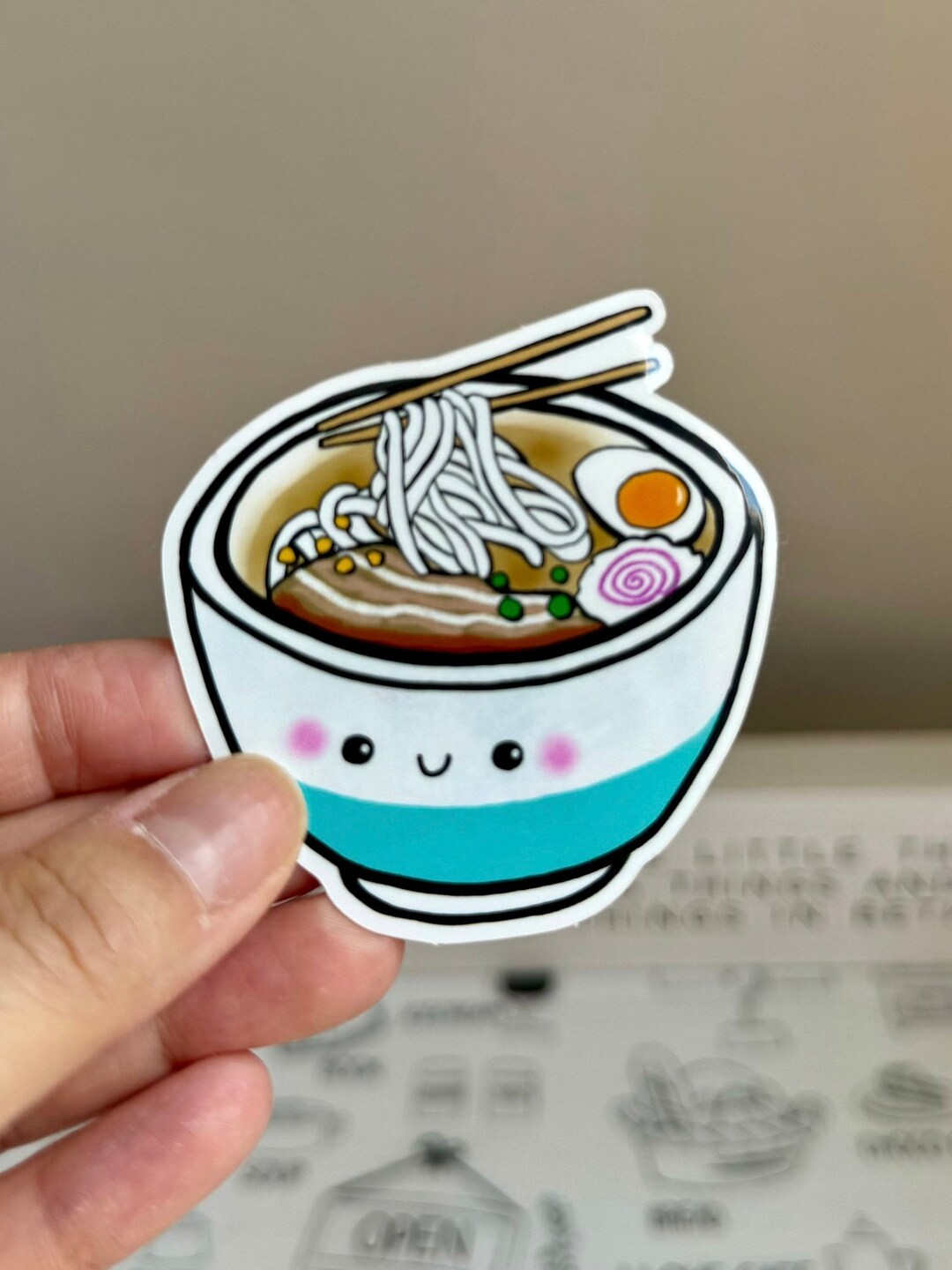 2.5” Cute Vinyl Sticker Ramen Sticker Glossy Sticker for Cup Sticker ...