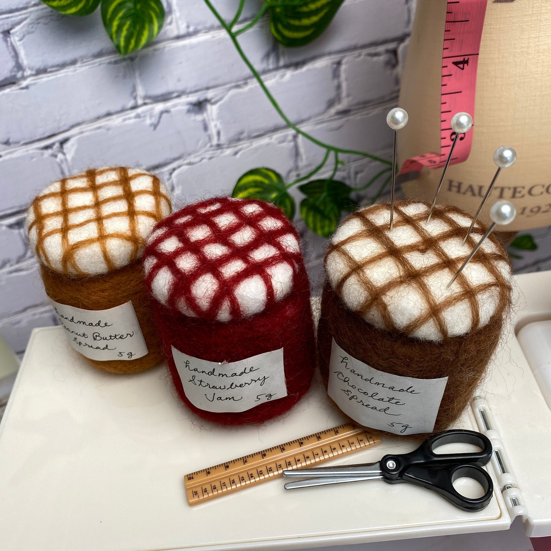 Fruit Jam Pincushion | Jam Pincushion | Felt Strawberry Jam | Needle ...