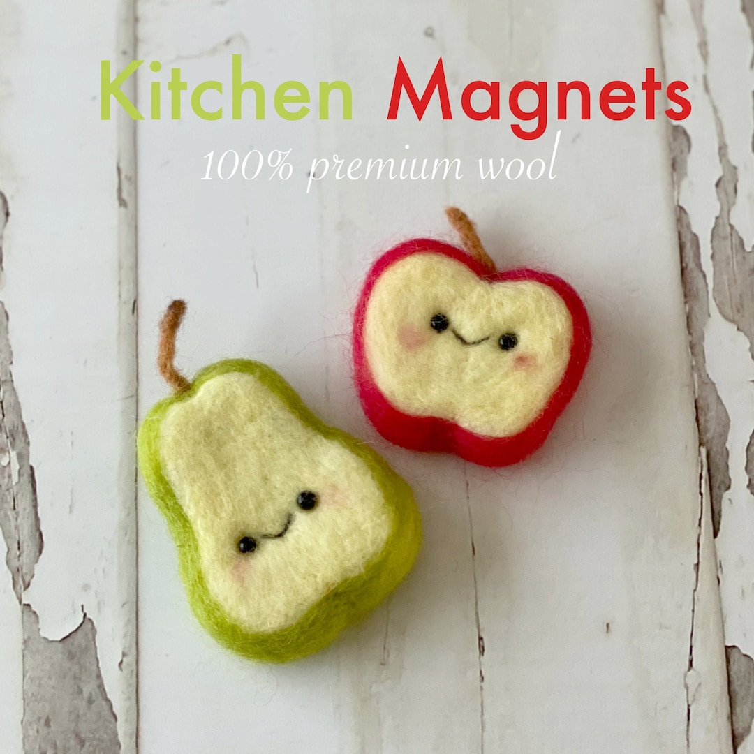 Fruit Fridge Magnet | Kitchen Magnet | Apple Magnet | Felt Wool Fruit ...