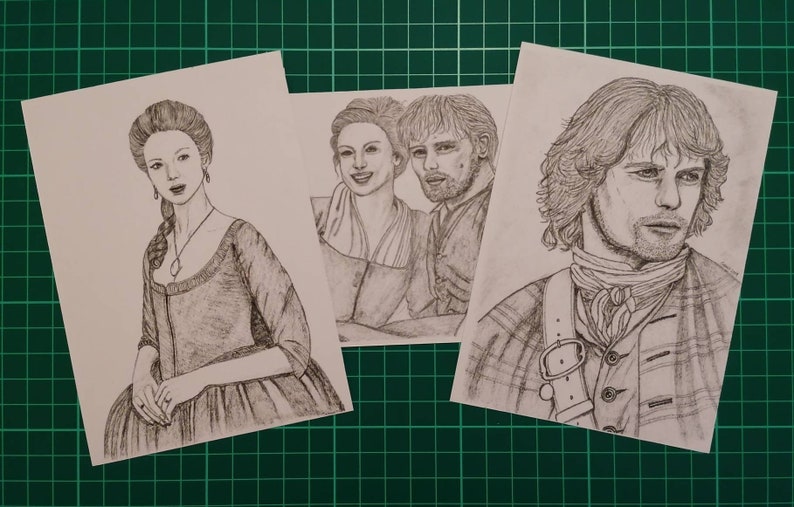 Outlander Inspired Drawings Art Prints Postcards | Etsy