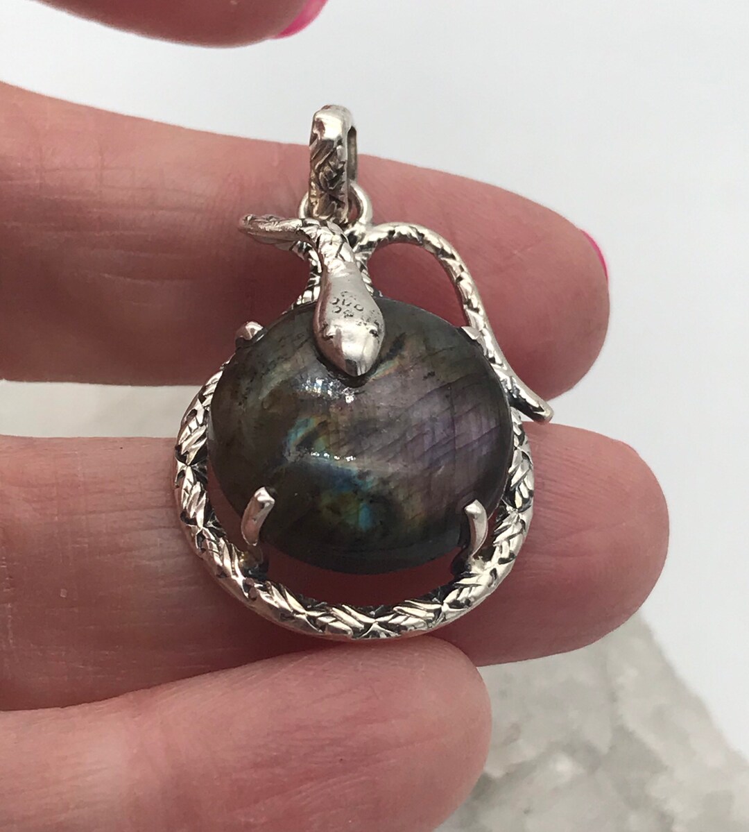Snake - Spectrolite Labradorite Pendant - Etsy