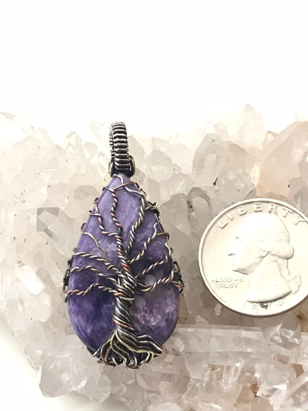 Beautiful Charoite Tree of Life Pendant - Etsy