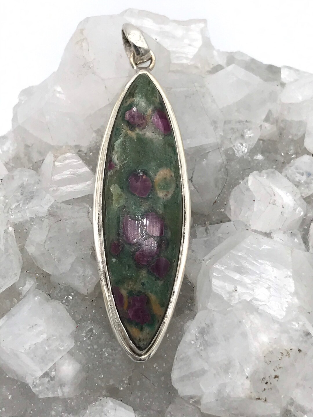 Ruby in Fuchsite Pendant - Etsy