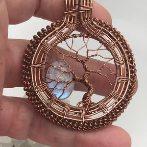 Beautiful Wire Wrapped Moonstone Tree of Life Pendant - Etsy UK
