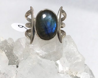 Beautiful Labradorite Ring Size 8.25 - Etsy